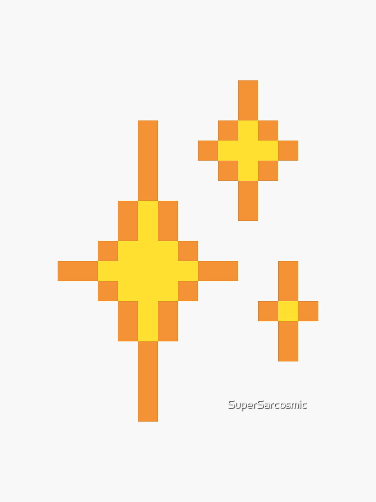 "Pixel sparkles (gold, single)" Sticker for Sale by SuperSarcosmic ...