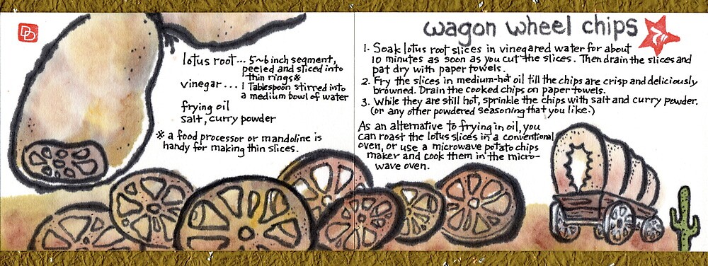 "Illustrated Recipe: Wagon Wheel Chips" by dosankodebbie | Redbubble
