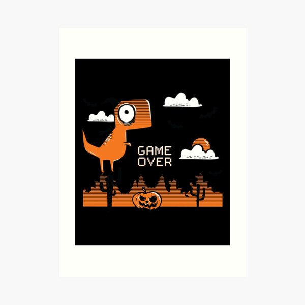 "Game Over Dinosaurs Retro Videogames Gaming" Art Print by ajcounty ...