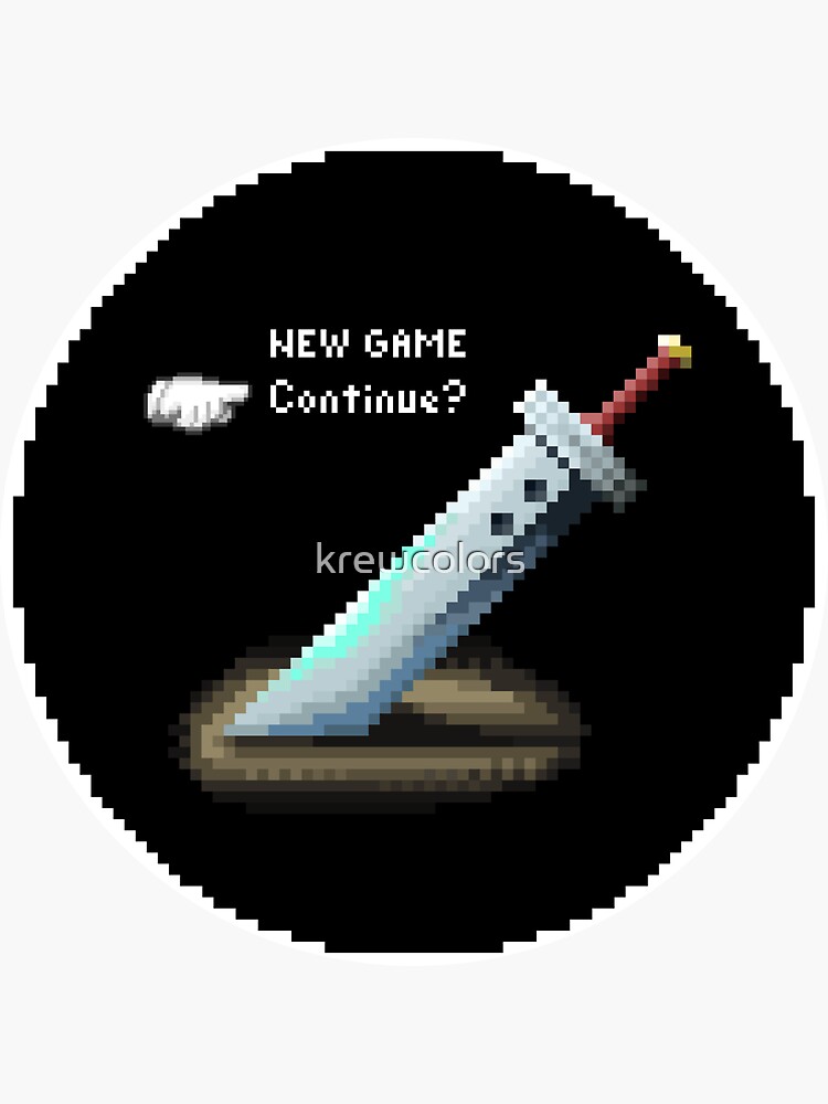 "Pixel Buster Sword" Sticker for Sale by krewcolors | Redbubble