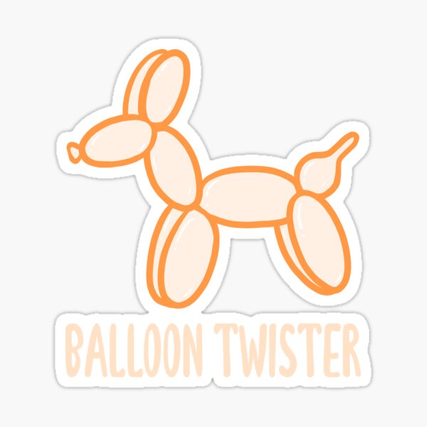"Balloon Twister! (Light Orange)" Sticker by KelseyLovelle | Redbubble