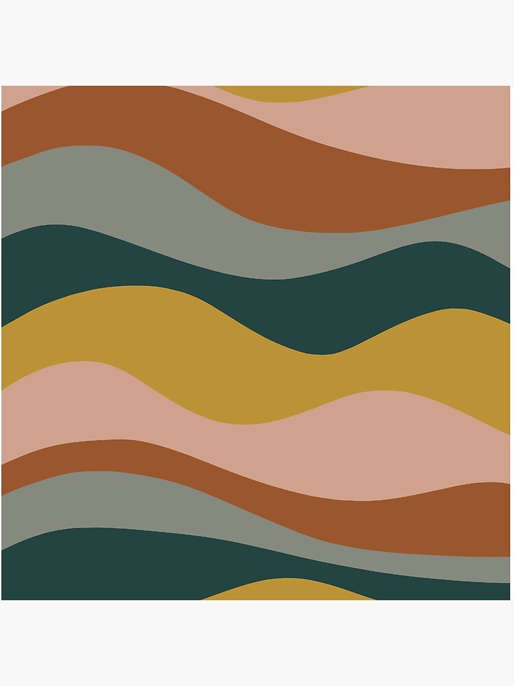"Retro Waves Minimalist Pattern Rust, Blush Pink, Gray, Navy Blue, and ...