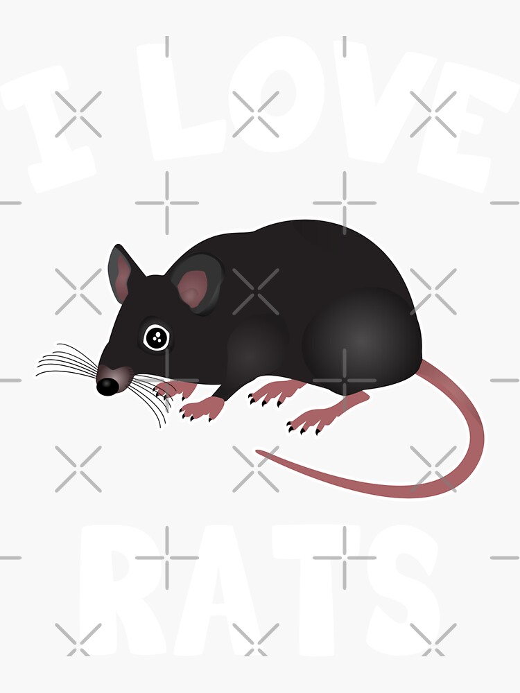 "I Love Rats" Sticker for Sale by Luna-May | Redbubble