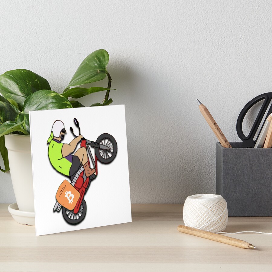 "Mike Nolan Wheelie" Art Board Print for Sale by templeofhodl | Redbubble