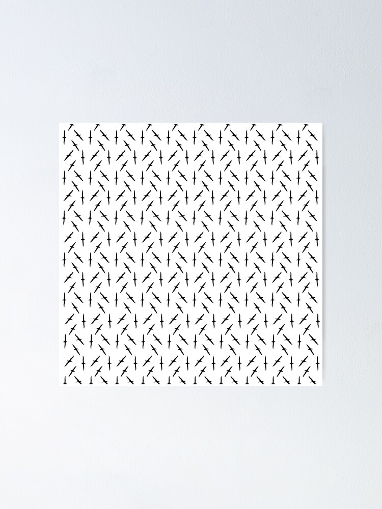 "Flying albatross pattern black on white" Poster by funkyworm | Redbubble