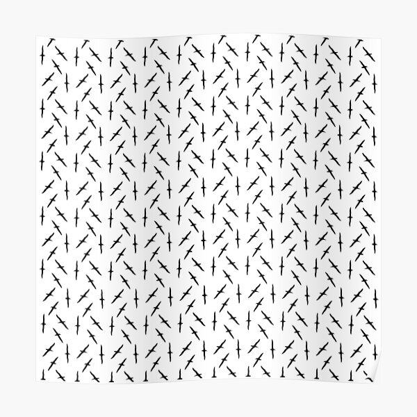 "Flying albatross pattern black on white" Poster by funkyworm | Redbubble