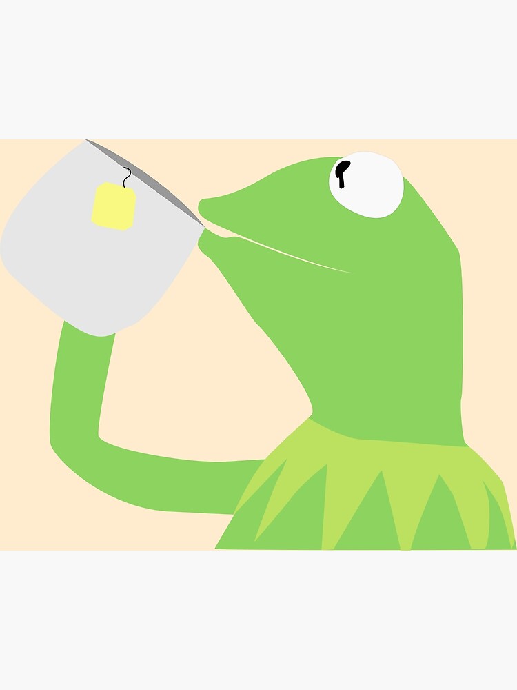 "Kermit drinking tea" Framed Art Print for Sale by tehandsambal | Redbubble