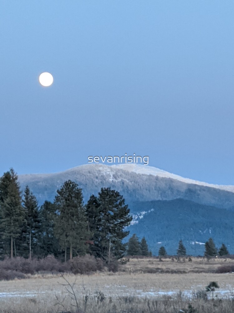 "Mount Spokane and the Moon" Sticker by sevanrising | Redbubble
