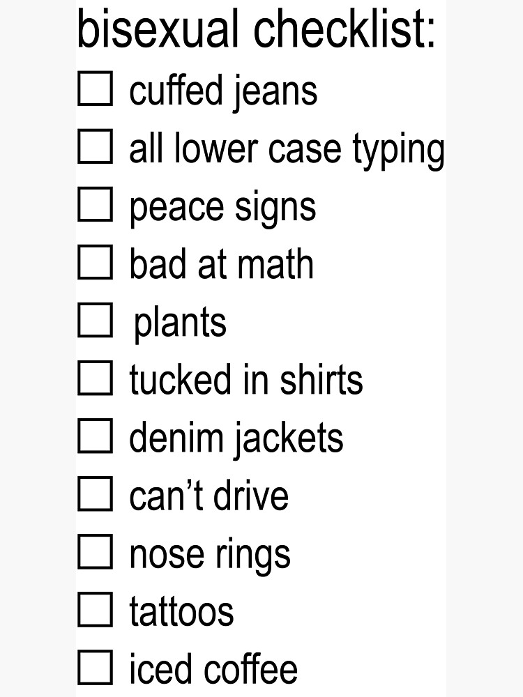 "Bisexual Checklist meme" Photographic Print for Sale by ...