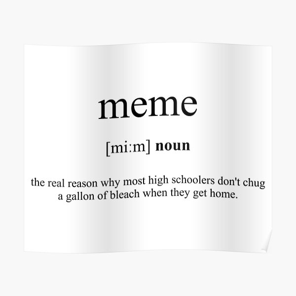 "Meme Definition | Dictionary Collection" Poster for Sale by ...