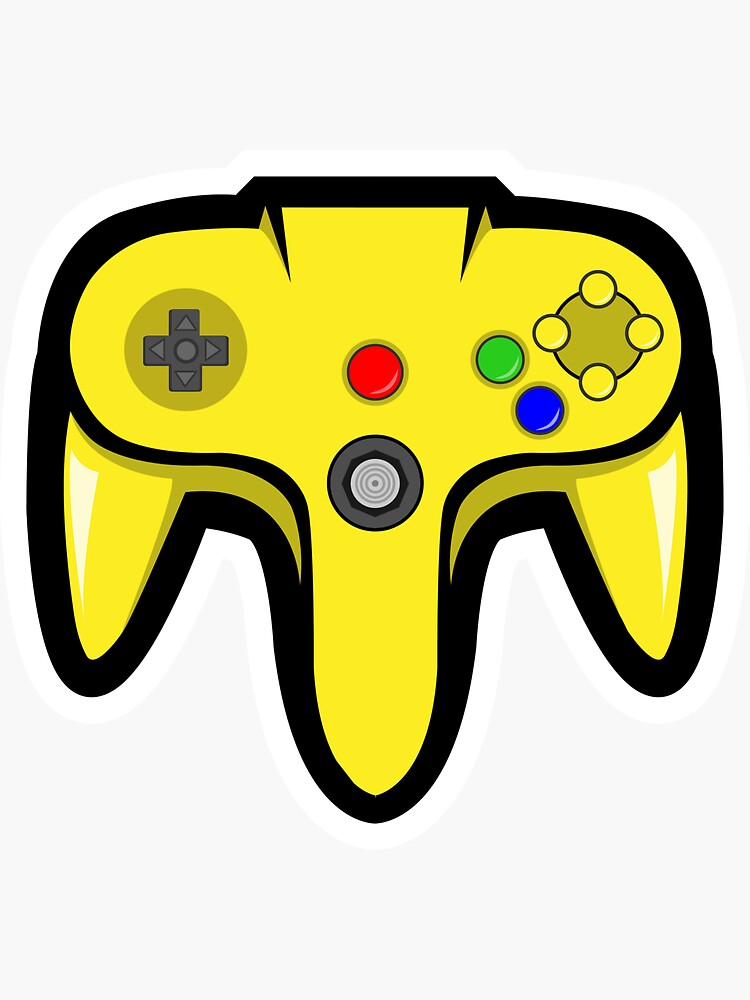 "Yellow N64 Controller" Sticker by nickduplantis | Redbubble