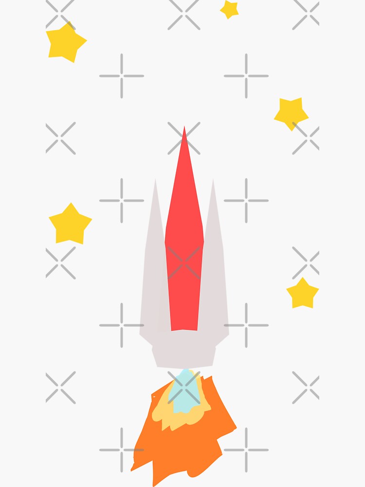 "Space rocket launch!" Sticker for Sale by Linear-B | Redbubble
