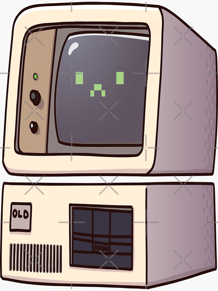 "Very Old Computer" Sticker by WordsGamersUse | Redbubble