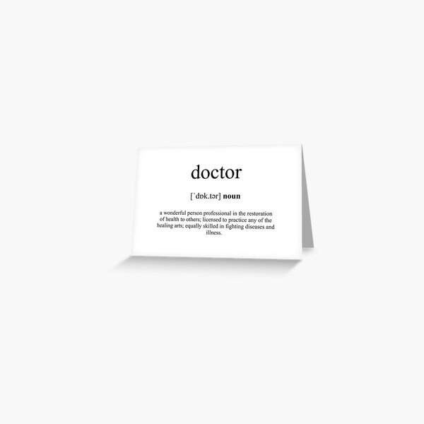 "Doctor Definition | Dictionary Collection" Greeting Card for Sale by ...