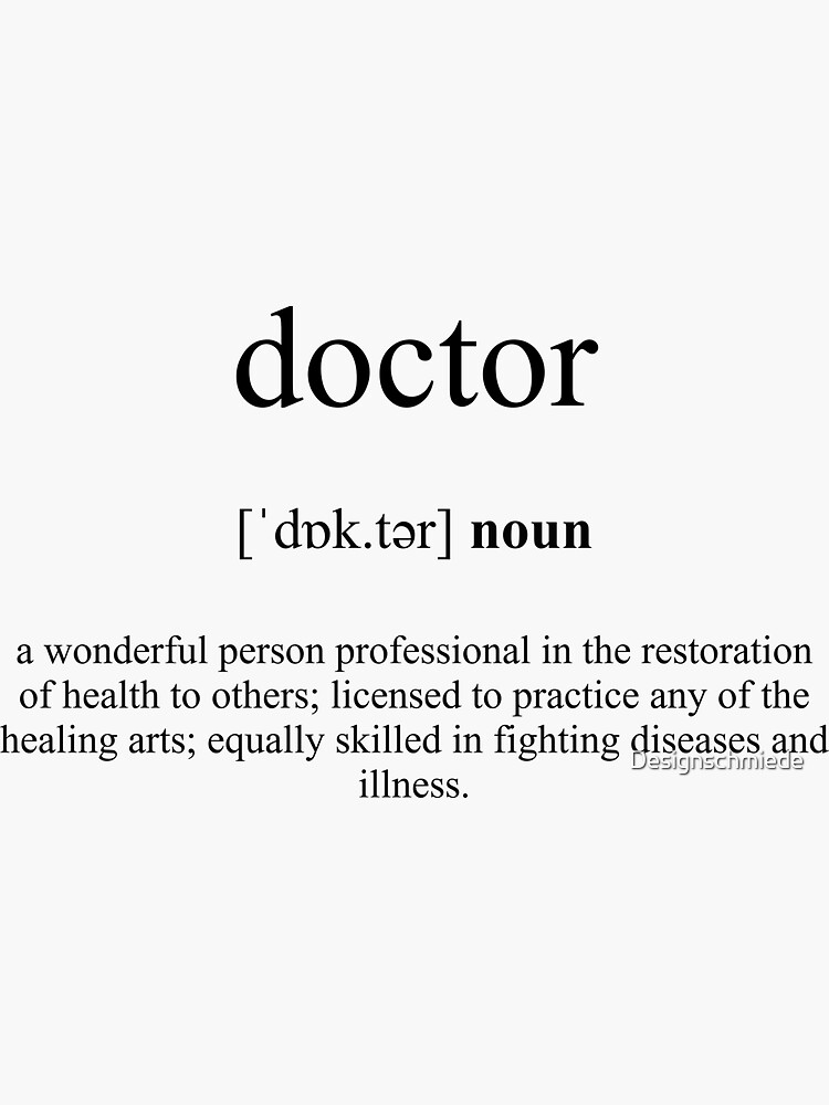 "Doctor Definition | Dictionary Collection" Sticker by Designschmiede ...