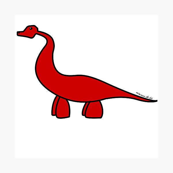 "Red Brachiosaurus" Photographic Print for Sale by dominiccivilart ...