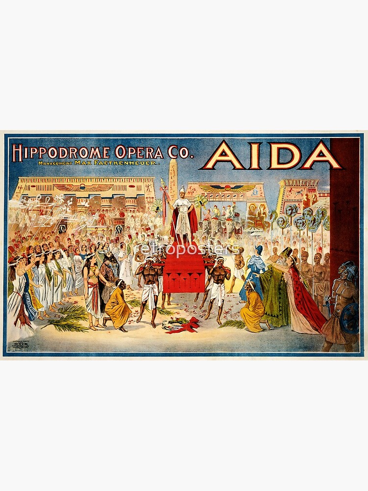 "VERDI AIDA by Hippodrome Opera Co 1908 Cleaveland Vintage Theater Art ...