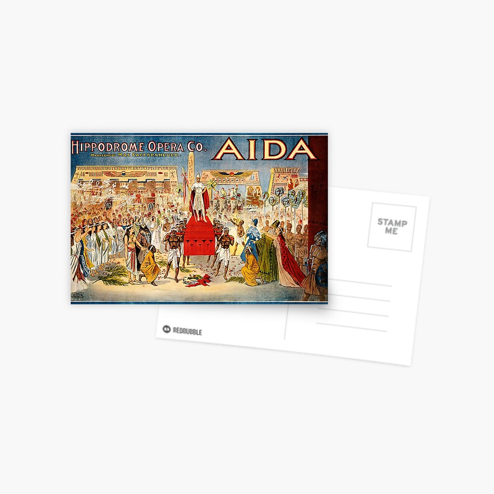 "VERDI AIDA by Hippodrome Opera Co 1908 Cleaveland Vintage Theater Art ...