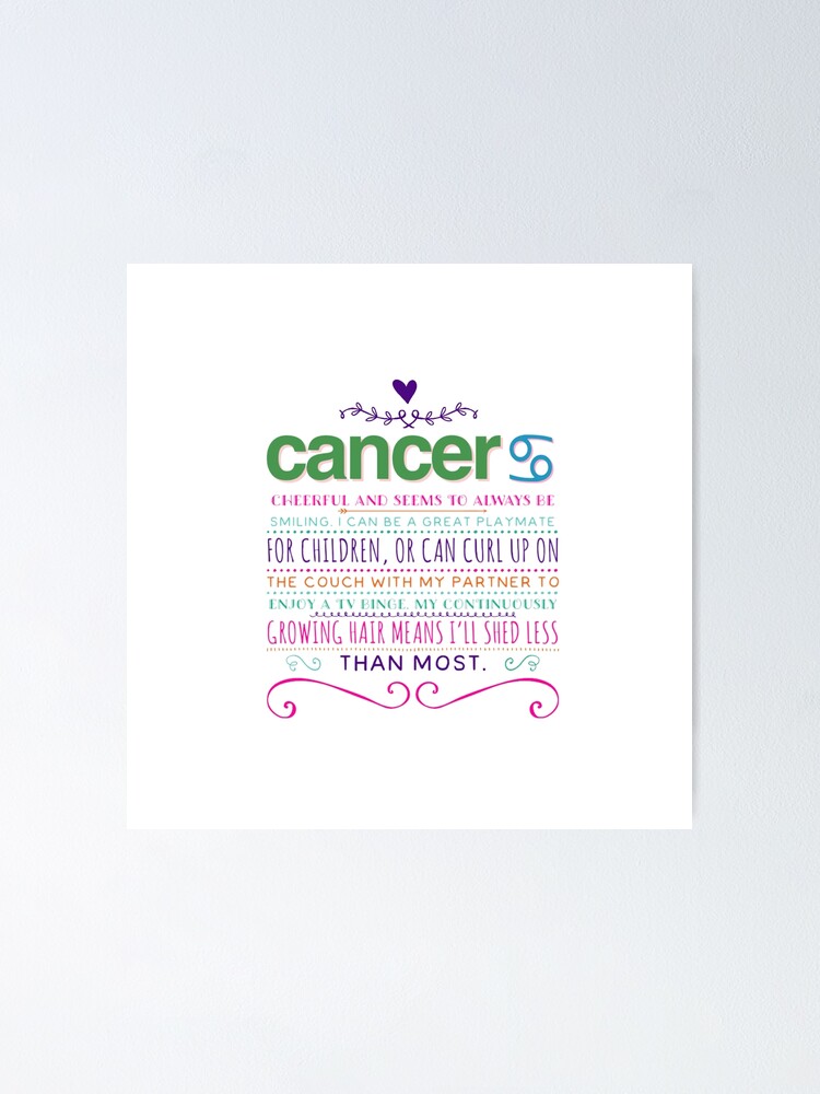 "Cancer Personality Traits and Characteristics " Poster by weavernap ...