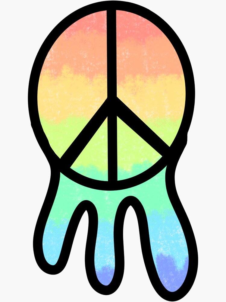 "Trippy Rainbow peace sign drip" Sticker for Sale by jemma4910 | Redbubble
