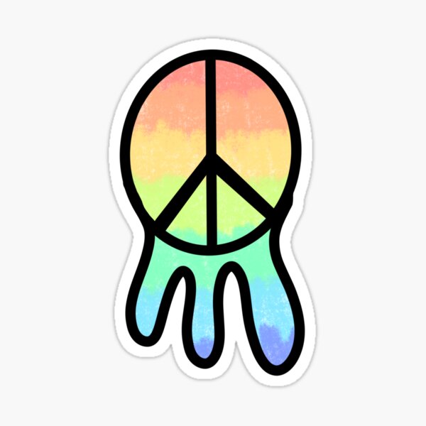 "Trippy Rainbow peace sign drip" Sticker for Sale by jemma4910 | Redbubble