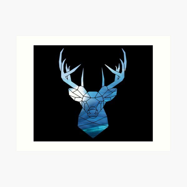 "Stag Silhouette on Iceberg Background" Art Print for Sale by ...