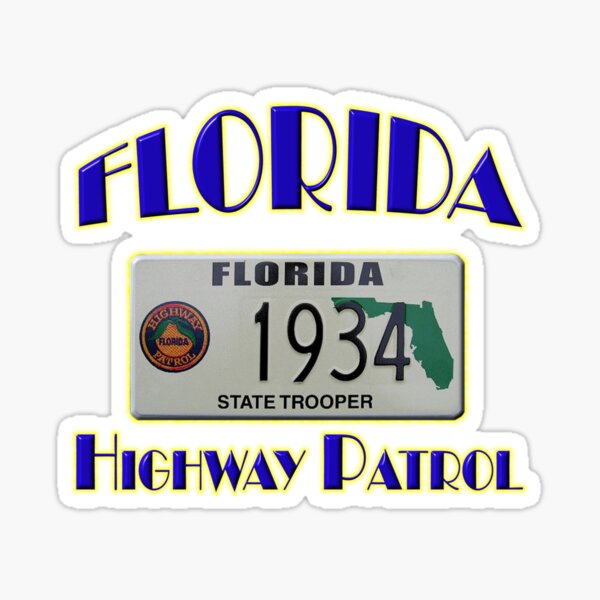 "Florida Highway Patrol Plate" Sticker for Sale by lawrencebaird ...