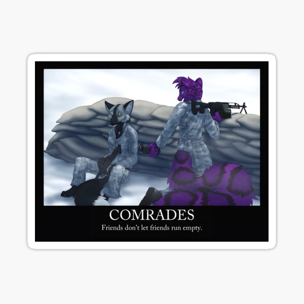 "Comrades" Sticker for Sale by farorenightclaw | Redbubble