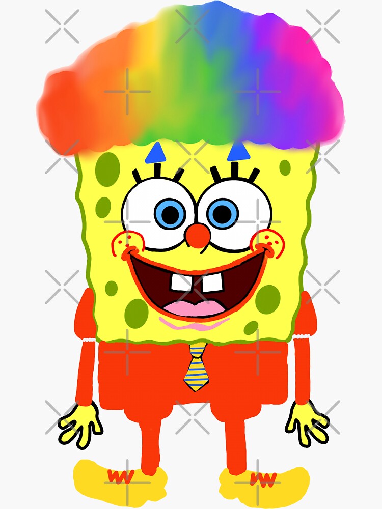 "SpongeBob (Clown)" Sticker by roccodicosmo | Redbubble