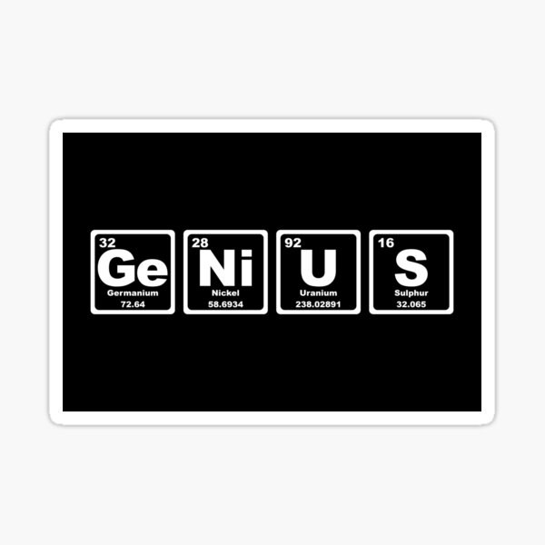 "Genius - Periodic Table" Sticker by graphix | Redbubble