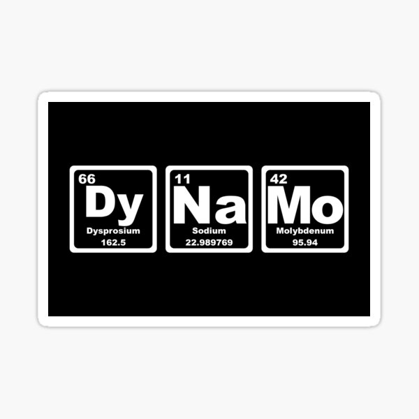 "Dynamo - Periodic Table" Sticker by graphix | Redbubble