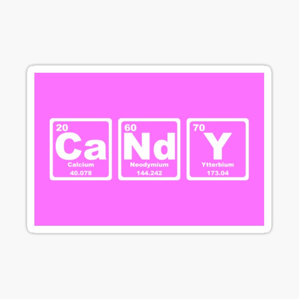 "Candy - Periodic Table" Sticker for Sale by graphix | Redbubble