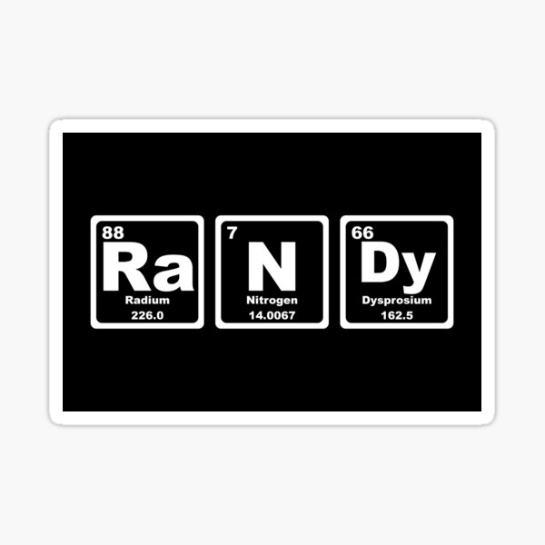 "Randy - Periodic Table" Sticker by graphix | Redbubble
