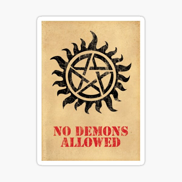 "Supernatural No Demons Allowed [BLACK]" Sticker for Sale by Styl0 ...