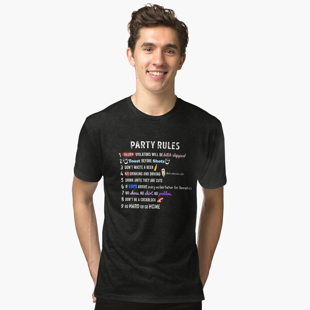 "Party Rules" Poster for Sale by GlowinUp Shop | Redbubble