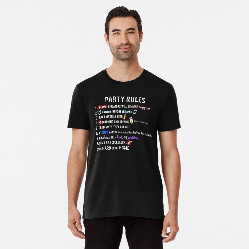 "Party Rules" Poster for Sale by GlowinUp Shop | Redbubble