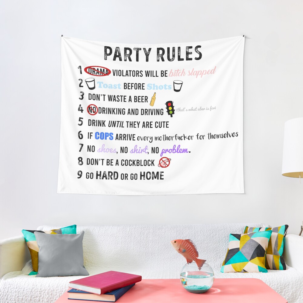 Party Rules Tapestry For Sale By Alexvoss Redbubble