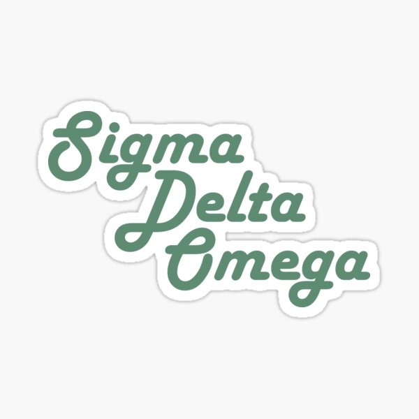 "Sigma Delta Omega Green Cursive" Sticker for Sale by carleeworm ...