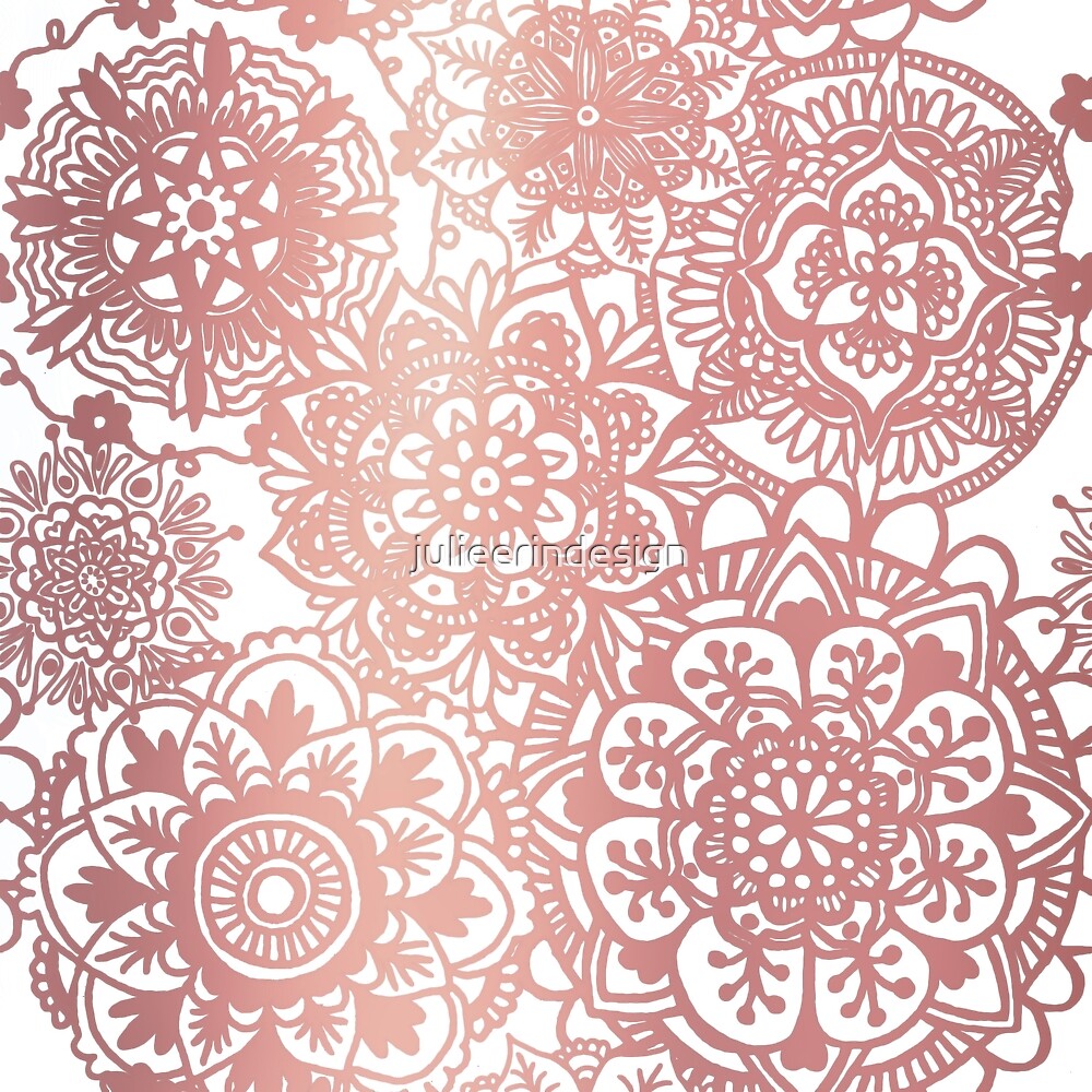 "Rose Gold Mandala Pattern" by Julie Erin Designs | Redbubble