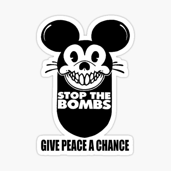 "STOP THE BOMBS" Sticker by IMPACTEES | Redbubble