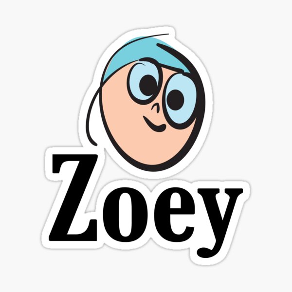 "Zoey Blue Hair Girl Name Zoe" Sticker by ProjectX23 | Redbubble