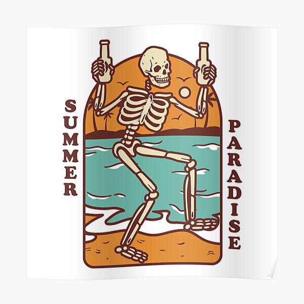 "vintage skeleton- summer paradise " Poster for Sale by gabt99 | Redbubble