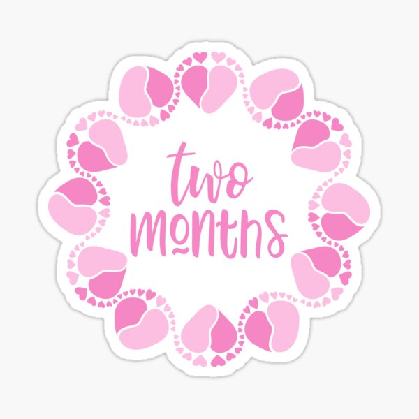 "Baby two month milestone for girl" Sticker for Sale by sashica | Redbubble