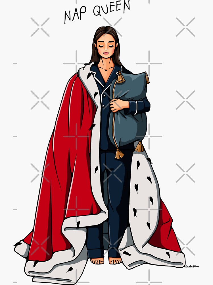 "Nap queen" Sticker by dinainbloom | Redbubble