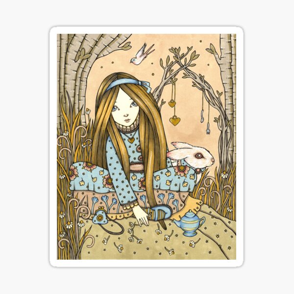 "Down the Rabbit Hole" Sticker for Sale by AnitaInverarity | Redbubble