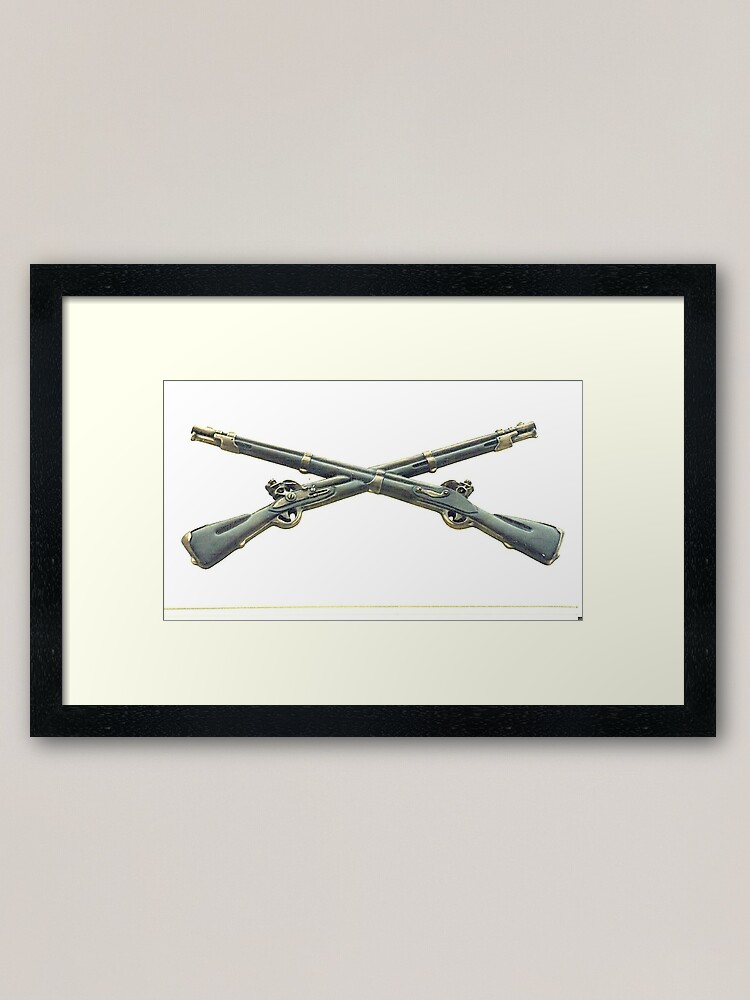 "U.S. Infantry Cross Rifles Insignia Bronze Sculpture" Framed Art Print ...