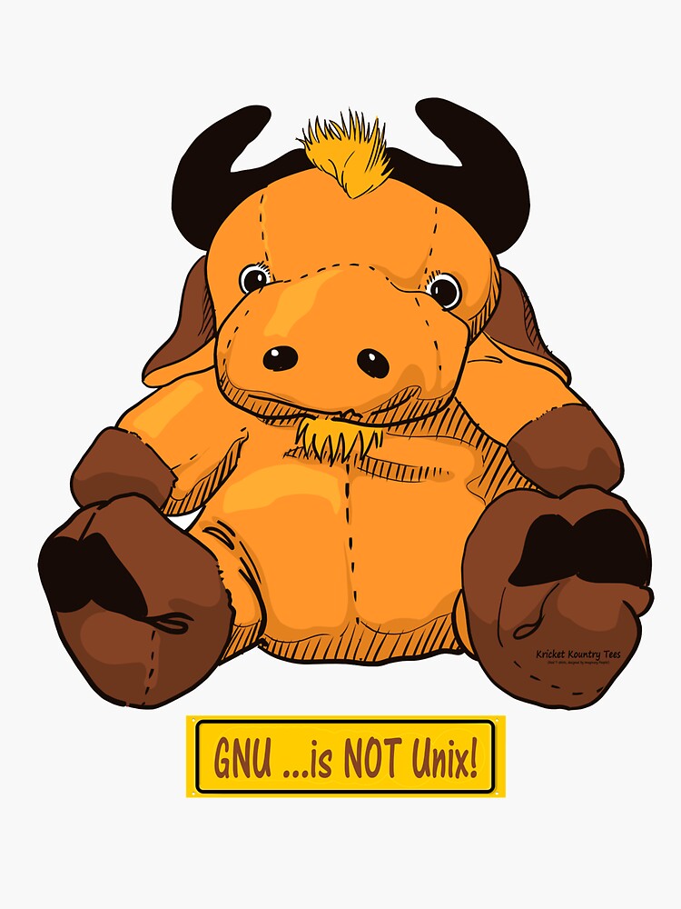 "GNU...is NOT the same as UNIX!" Sticker for Sale by Kricket-Kountry ...