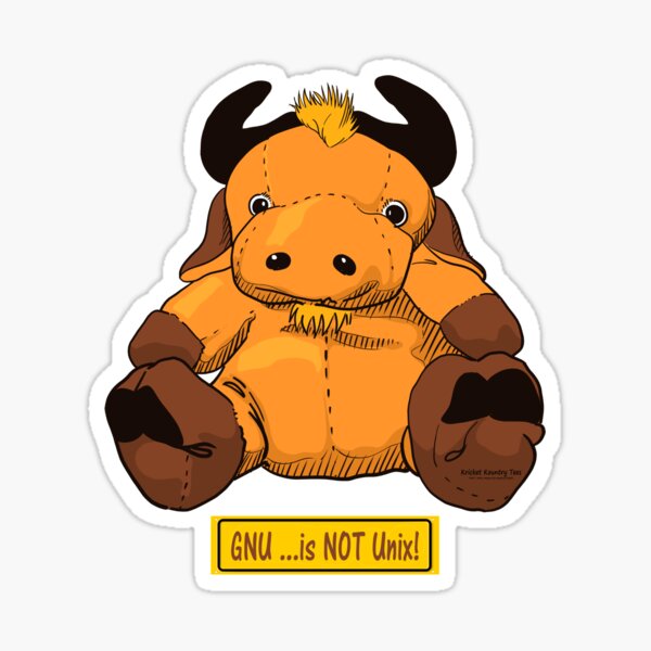 "GNU...is NOT the same as UNIX!" Sticker for Sale by Kricket-Kountry ...