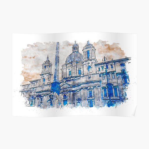 "Rome, Piazza Navona" Poster for Sale by ErianAndre | Redbubble