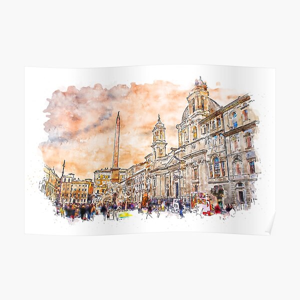 "Rome, Piazza Navona" Poster by ErianAndre | Redbubble